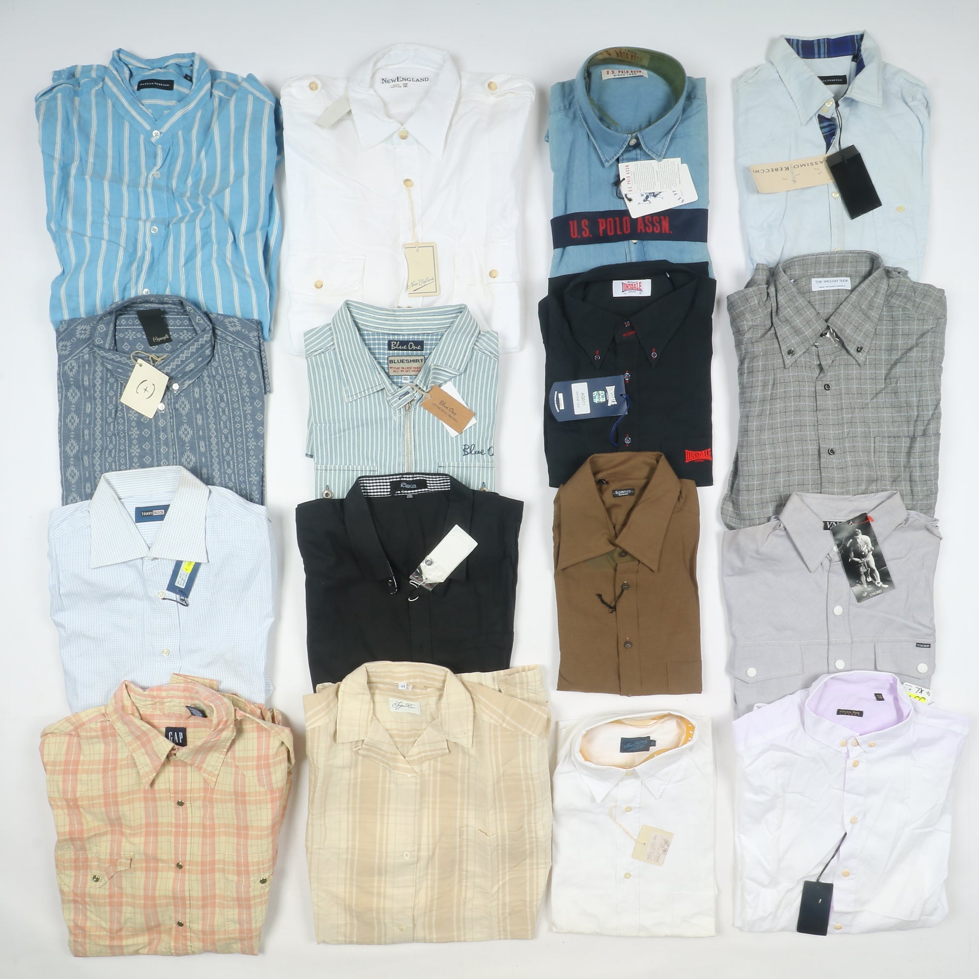 Stock camicie nuove Steve Alan, Abercombie, Massimo Rebecchi box 93pz ...