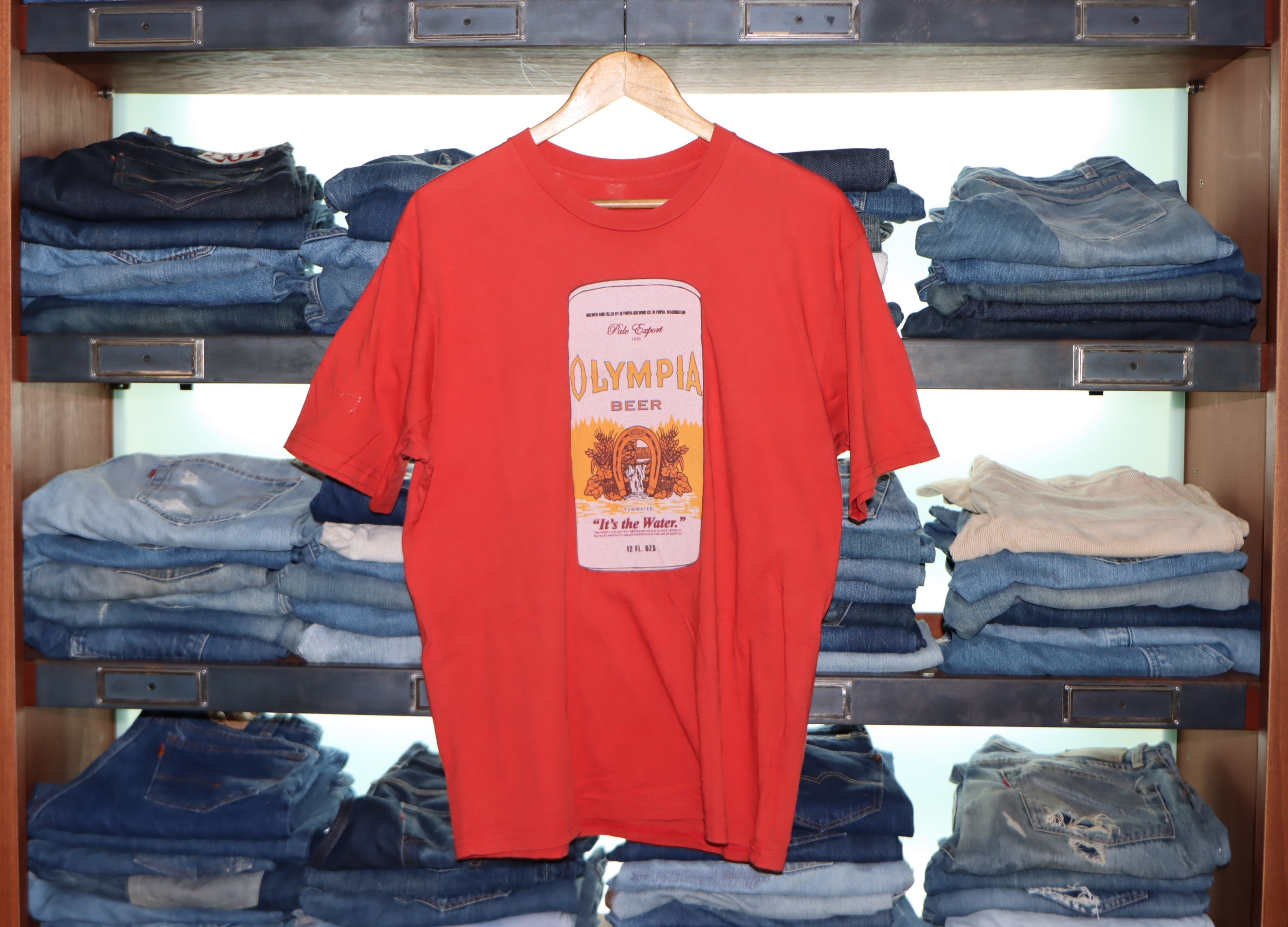 T-shirt manica corta made in California Olimpia Beer – Vintage Clothing